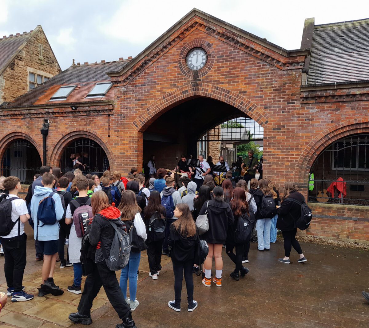 Staff band perform in the cloisters - Queen Elizabeth’s Academy