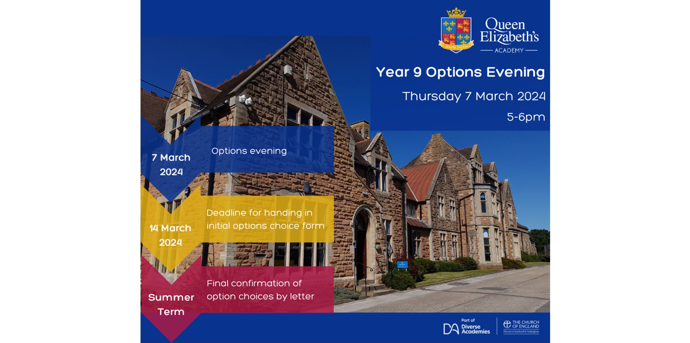 Year 9 options evening 7 March 2024 - Queen Elizabeth’s Academy