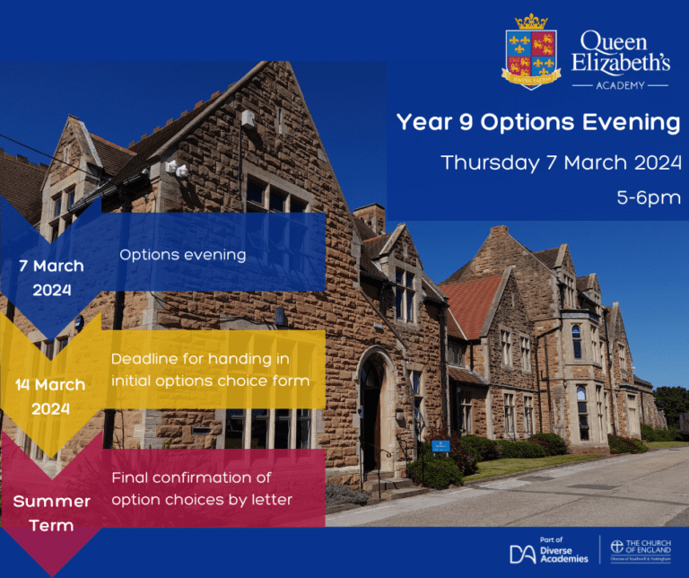 Year 9 options evening 7 March 2024 - Queen Elizabeth’s Academy