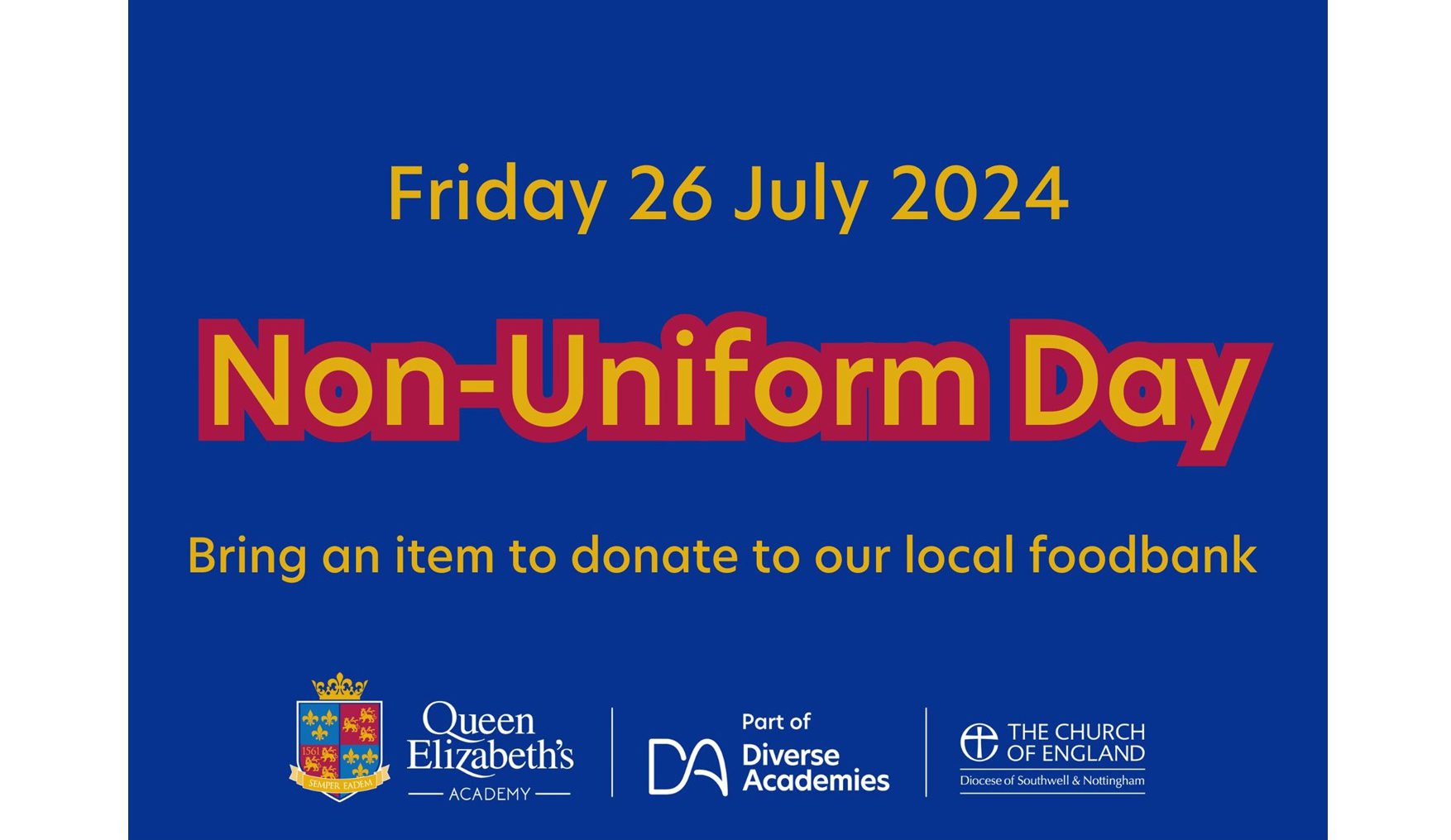 Non-uniform / food bank donations - Queen Elizabeth’s Academy
